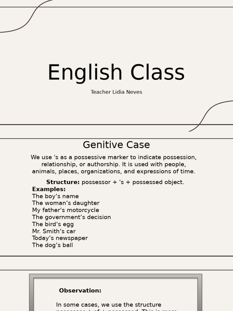 Genitive Case | PDF