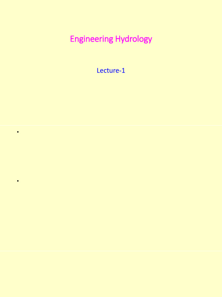 Introduction to Engineering Hydrology | PDF | Water Cycle | Precipitation