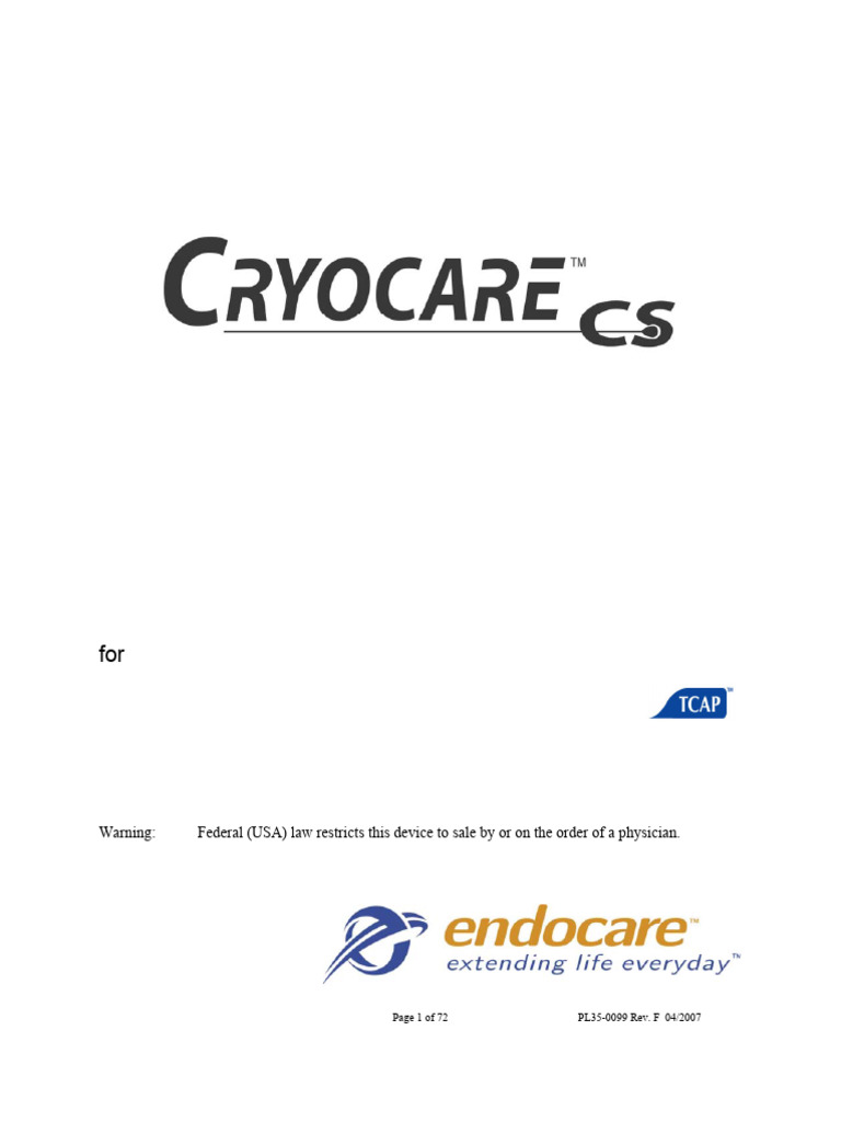 CryoCare CS Prostate Treatment Manual | PDF | Electrostatic Discharge ...