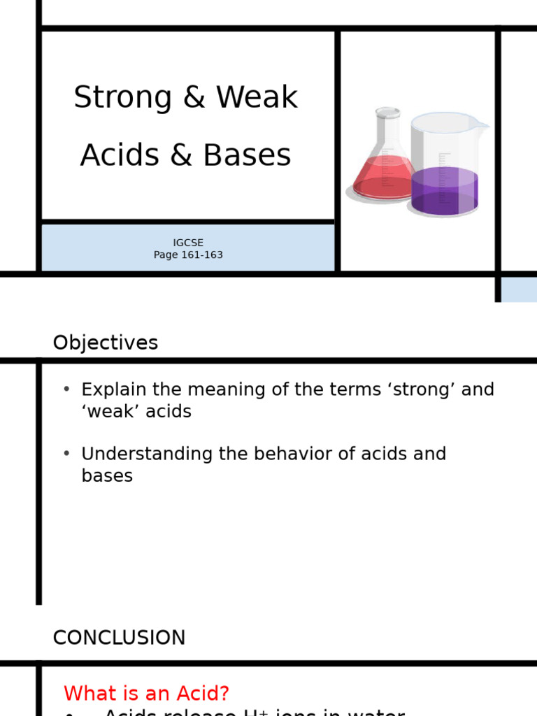 Strong and Weak Acids and Bases Explained | PDF | Acid | Hydroxide