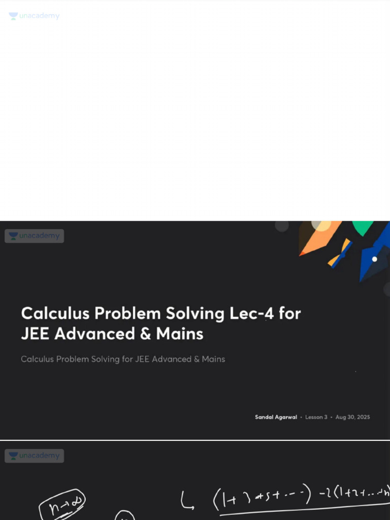 Calculus Problem Solving Lec4 For JEE Advanced Mains With Anno | PDF