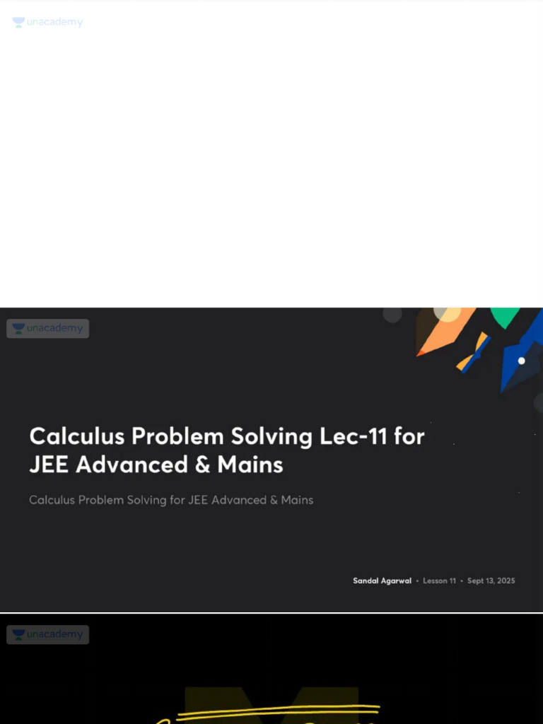 Calculus Problem Solving Lec11 For JEE Advanced Mains With Anno | PDF