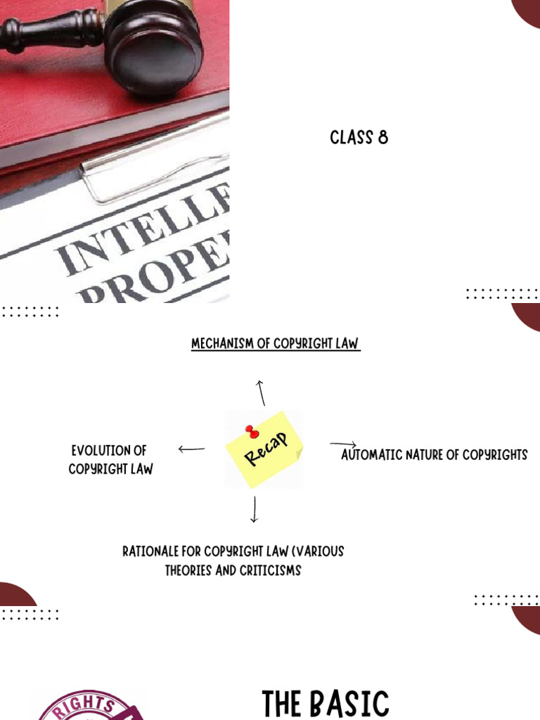 Intellectual Property Course-Class 8 | PDF | Copyright | Copyright Law ...