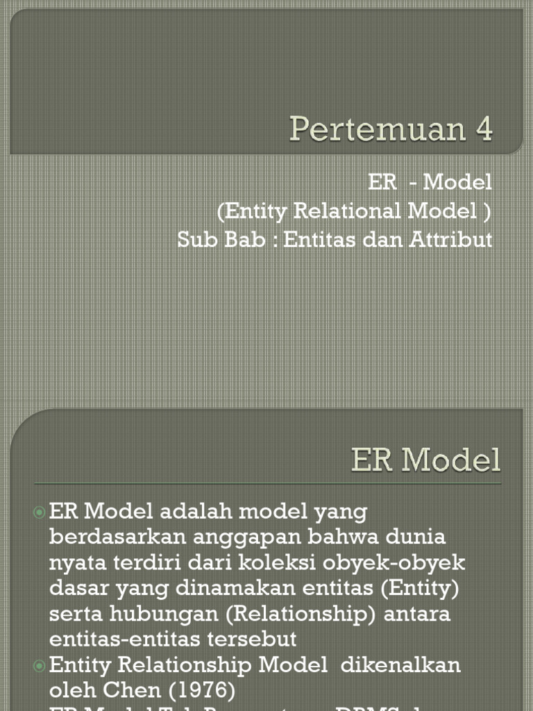 Memahami Model ER: Entitas dan Atribut | PDF