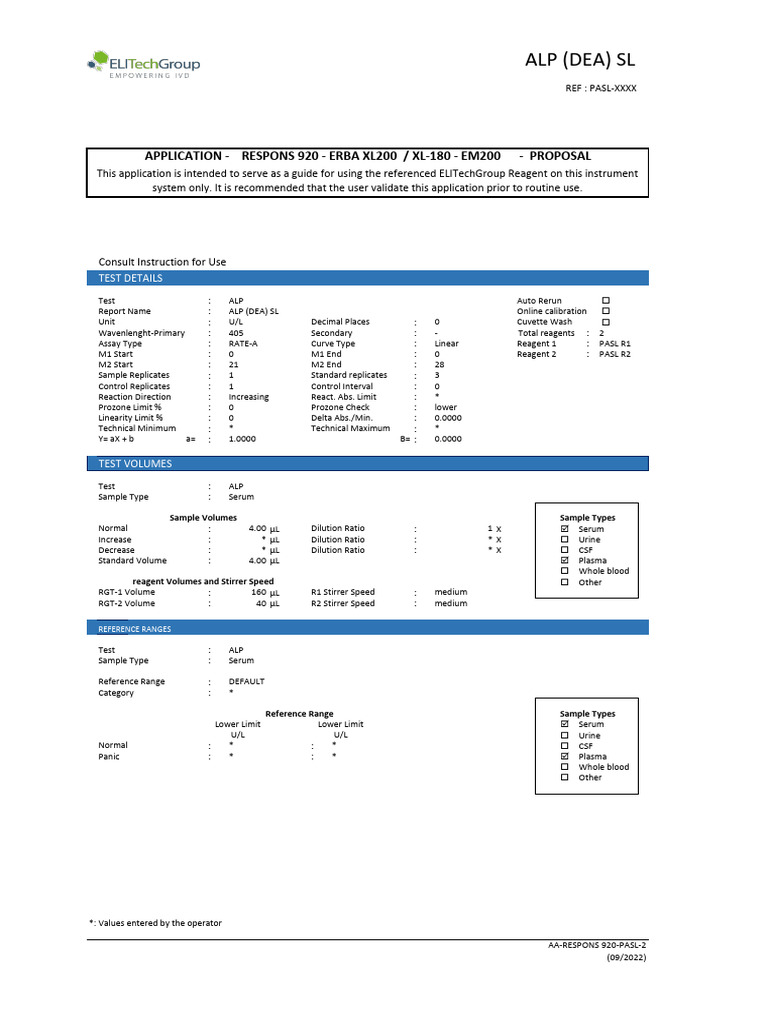 ALP DEA Testing Guide for ELITech Systems | PDF | Blood Plasma | Hematology