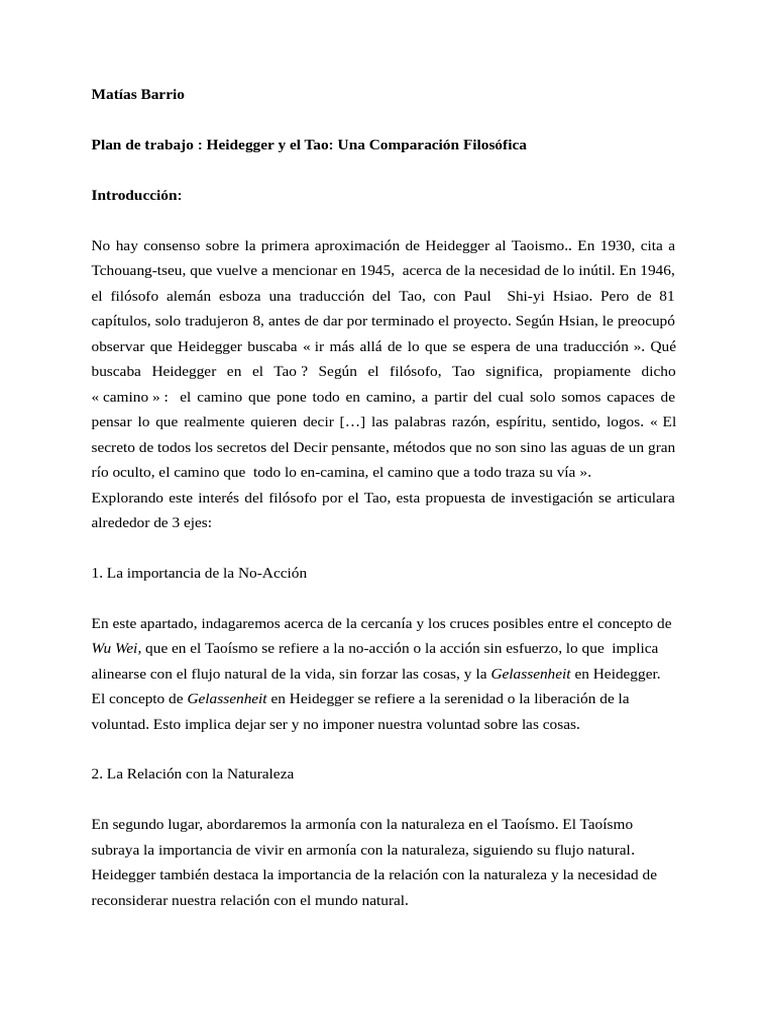 Comparación entre Heidegger y el Taoísmo | PDF | Martin Heidegger | Tao
