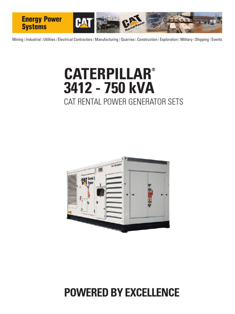 Caterpillar - 3412 - 750kVA | PDF | Electric Generator | Diesel Engine