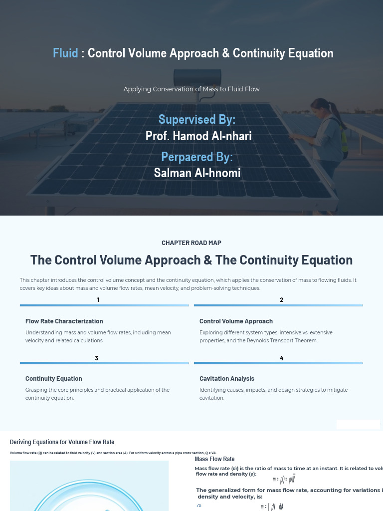 Fluid Flow: Control Volume & Continuity | PDF | Fluid Dynamics ...