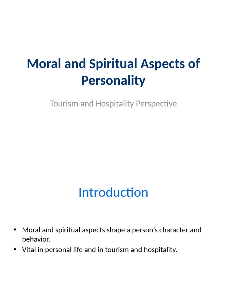 Moral Spiritual Aspects Personality | PDF