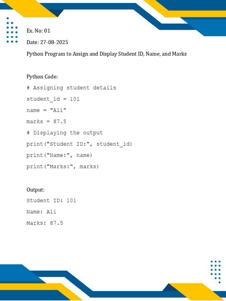 Python Practical Template | PDF