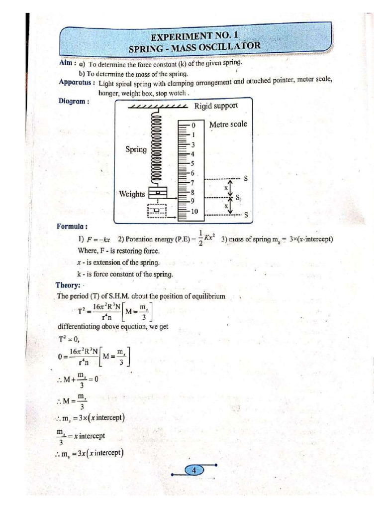 Exp 1. Spring Mass Oscillator | PDF