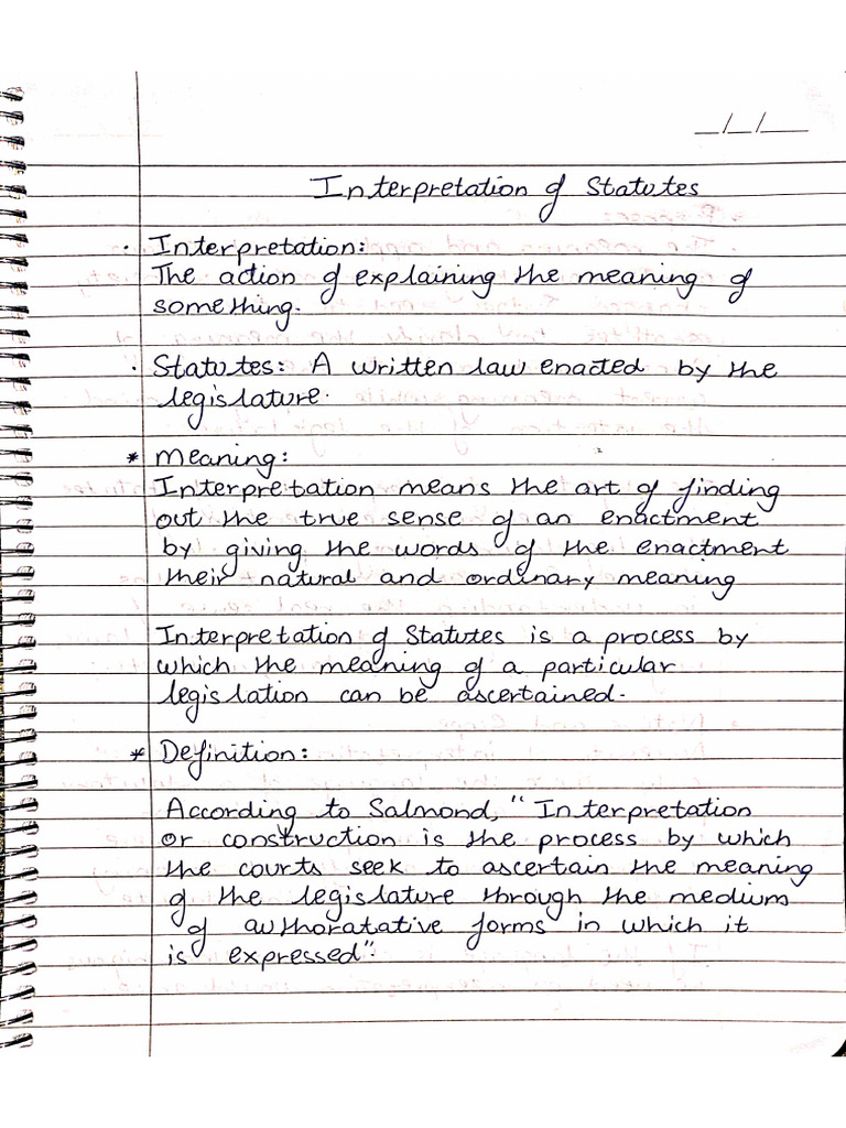 Interpretation of Statutes (Unit I-IV) | PDF
