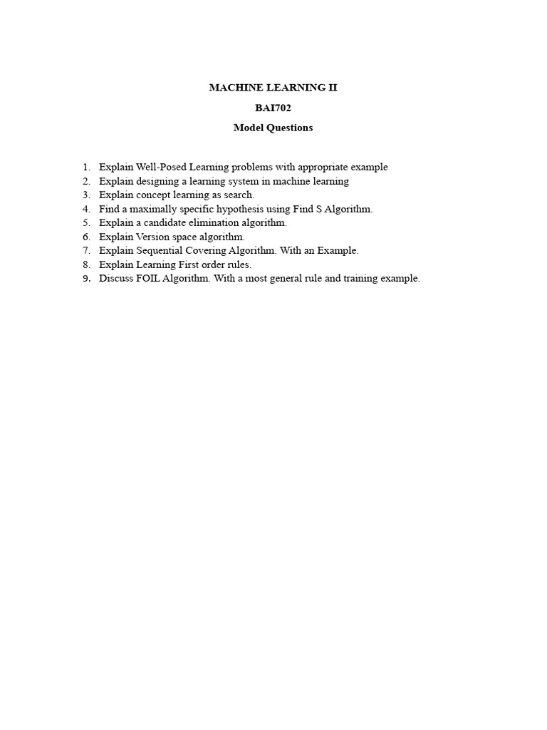 FOIL Algorithm and Learning Concepts | PDF