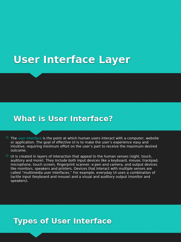 User Interface Layer | PDF | User Interface | Graphical User Interfaces