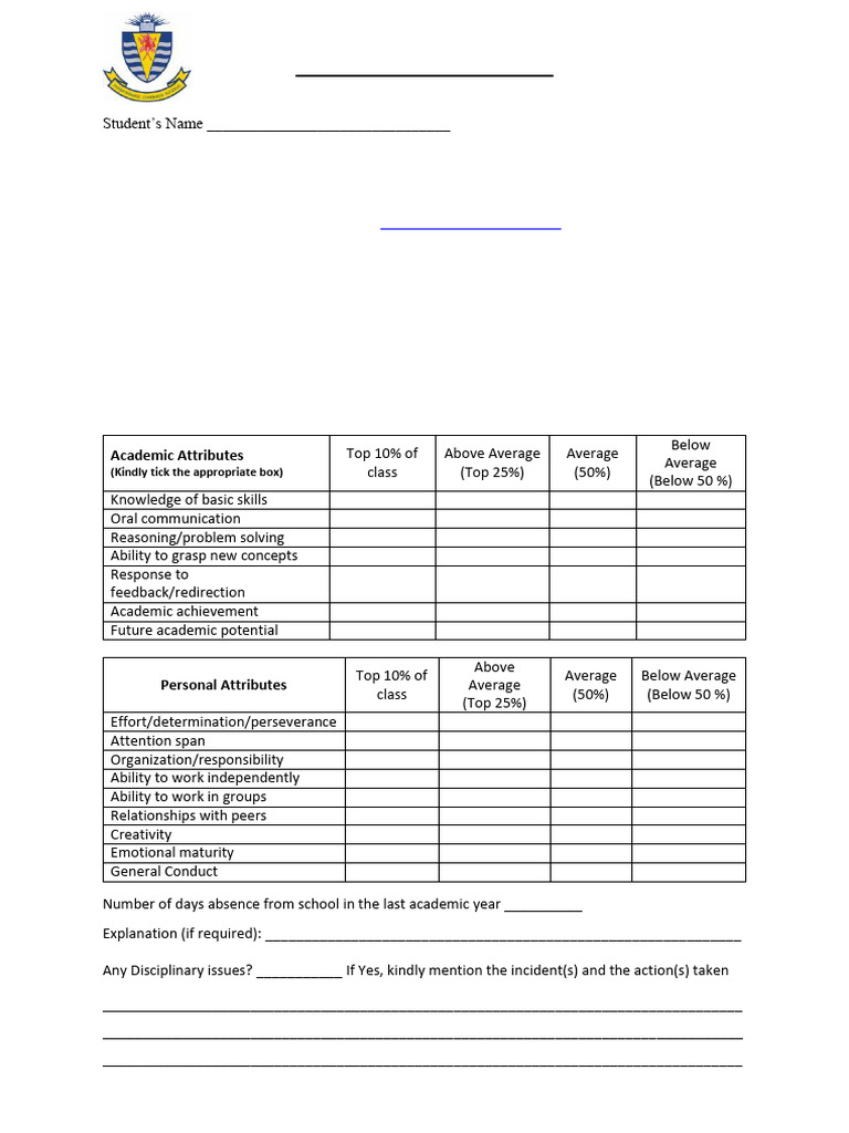 H1 FSC Evaluation Form 2025 26 | PDF | Learning | Psychological Concepts