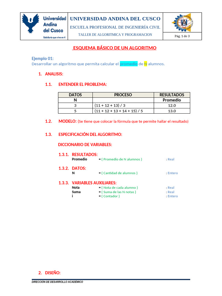 Esquema Básico de Un Algoritmo (Estructura Repetitiva Para) | PDF | Algoritmos | Lenguaje de ...