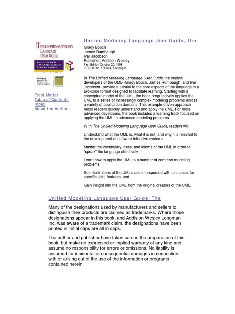 The Unified Modeling Language User Guide by Grady Booch, James Rumbaugh ...