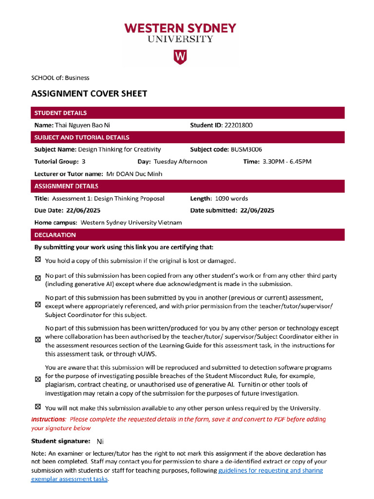 DTC3 - A1 DT Proposal - THAI Nguyen Bao Ni - 22201800 | PDF | Brand ...