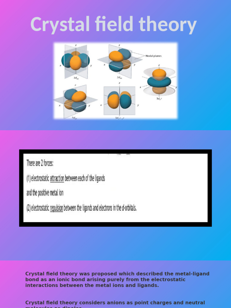 Crystal Field Theory | PDF | Coordination Complex | Molecular Orbital