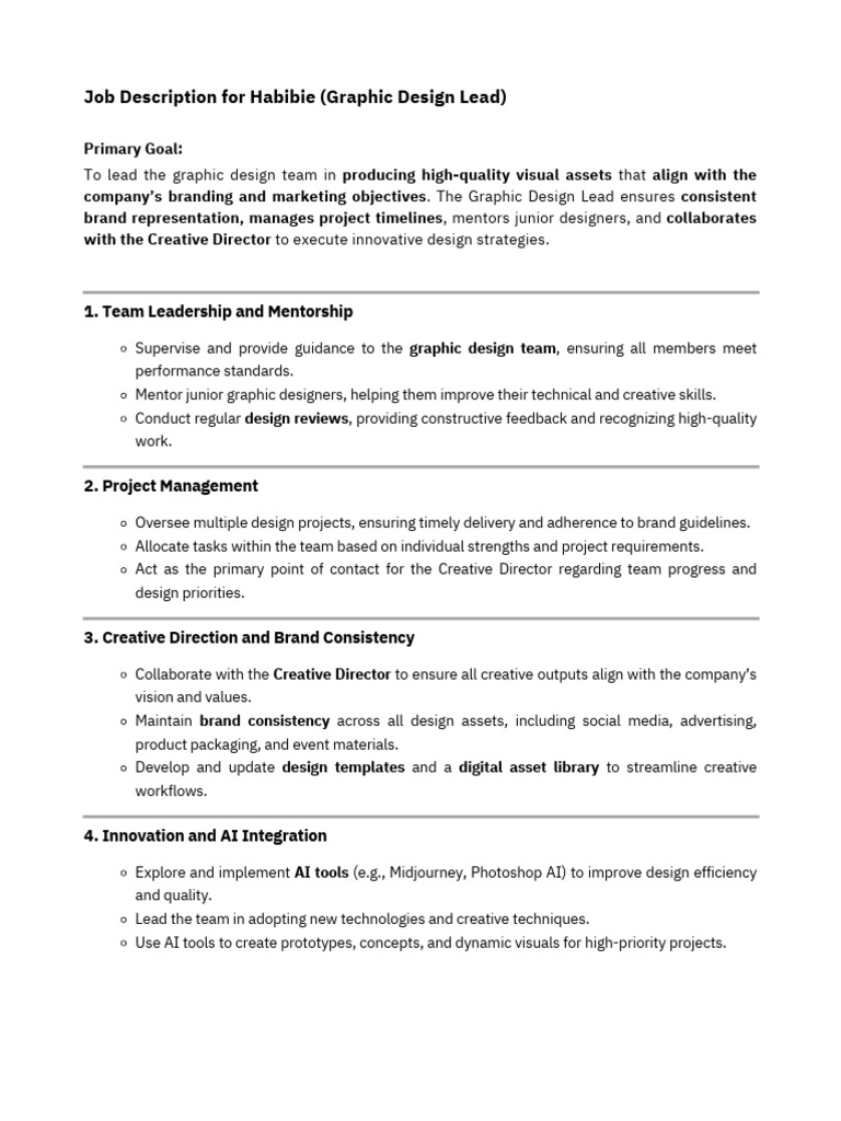 Graphic Design Lead (Habibie) | PDF | Mentorship | Digital Marketing
