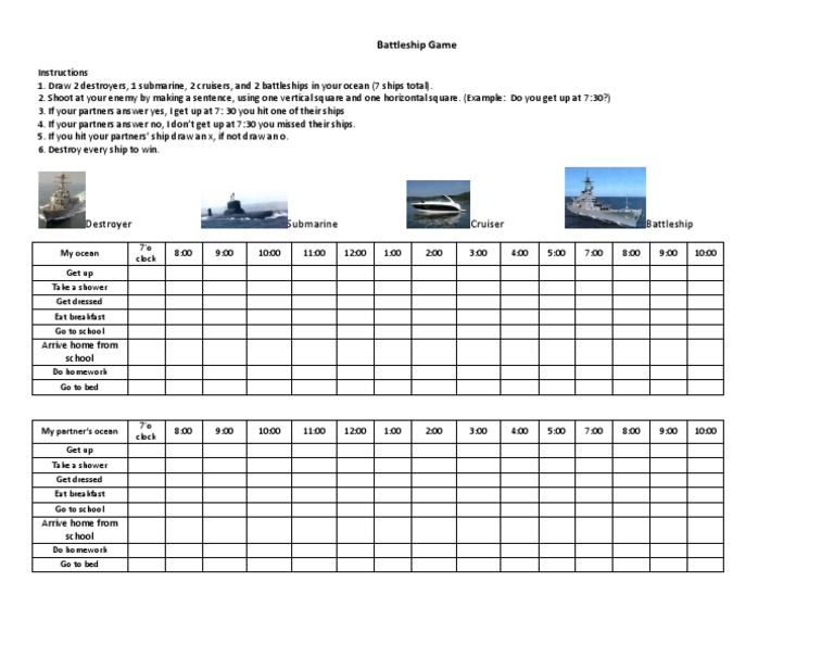 Battleship Game Daily Routines | PDF | Cruiser | Battleship