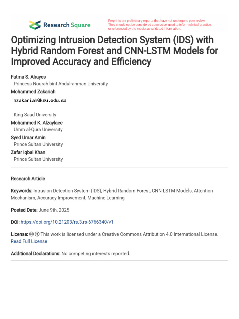 Optimizing Intrusion Detection System IDS With Hyb | PDF | Principal Component Analysis ...