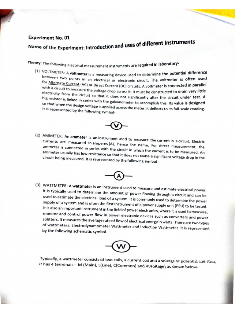 Basic Electrical Lab Practical Notes | PDF