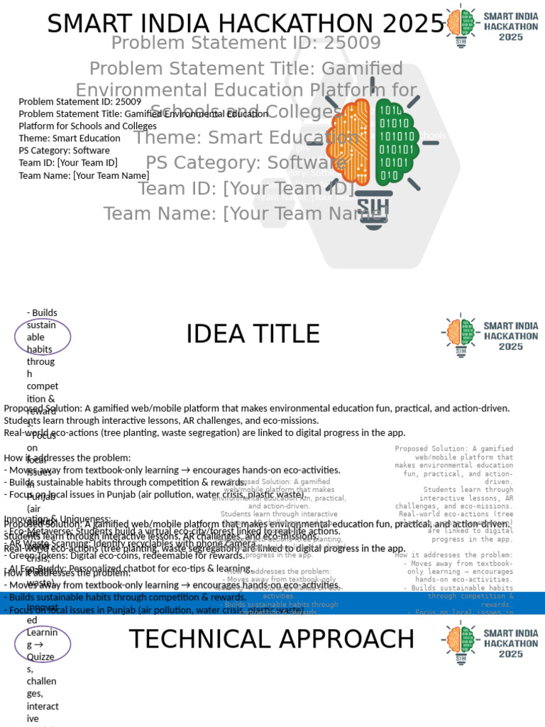 SIH2025 Idea Presentation Filled | PDF