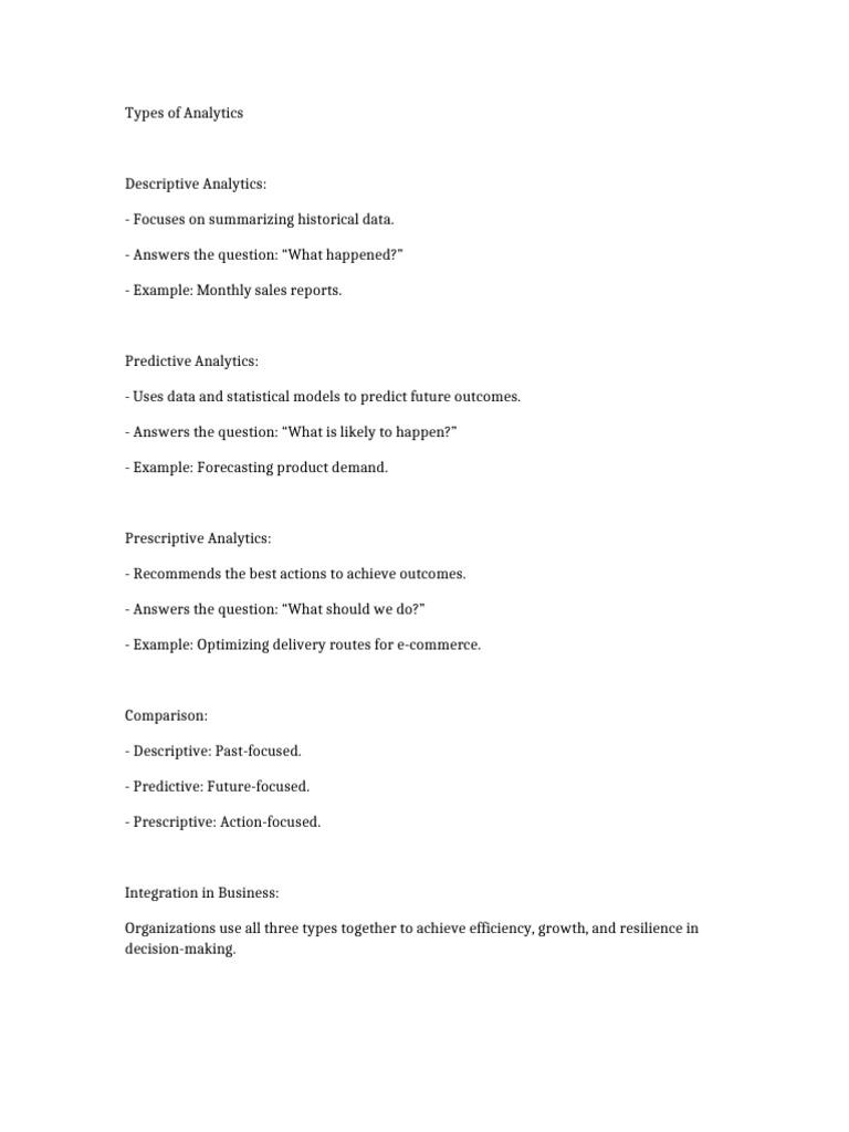 Types of Analytics Explained | PDF