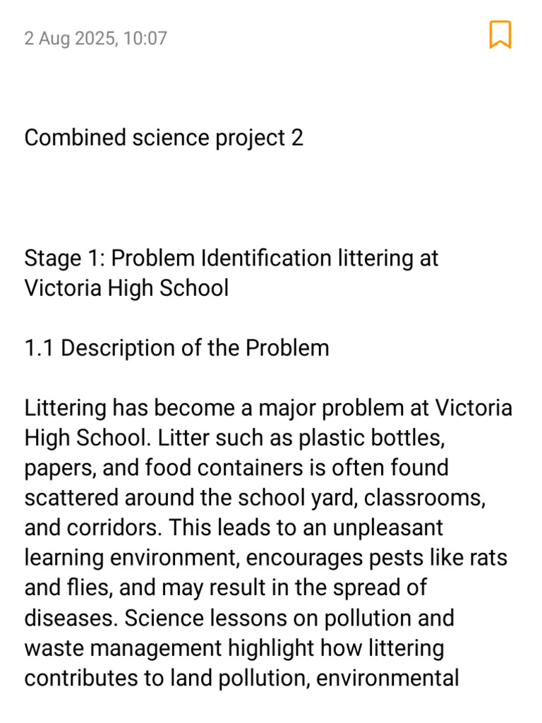 Solutions for Littering at Victoria High | PDF | Recycling | Waste