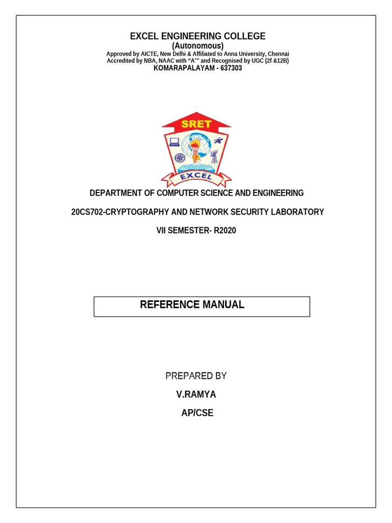 CNS Lab Manual -For Student | PDF | Encryption | Cipher
