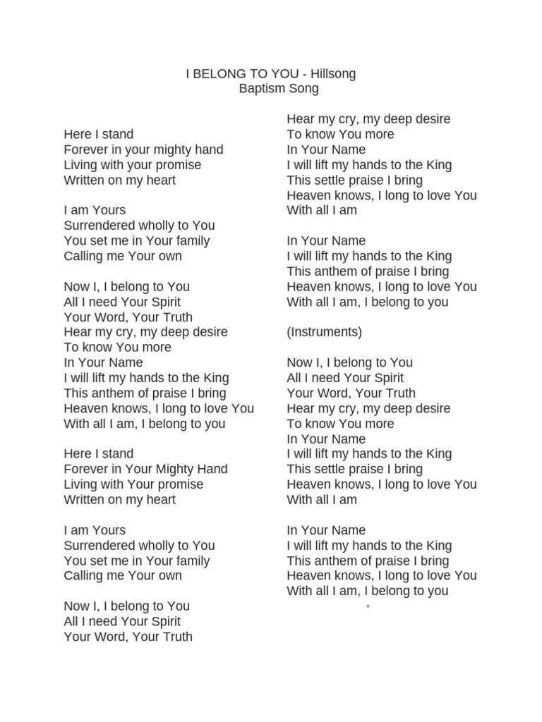 I Belong To You | PDF