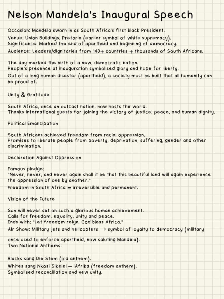 Nelson Mandela Notes | PDF | Nelson Mandela | Apartheid