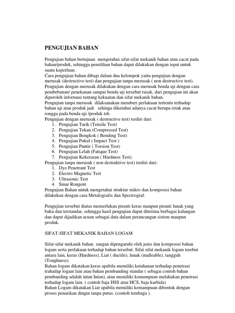 Pengujian Bahan | PDF