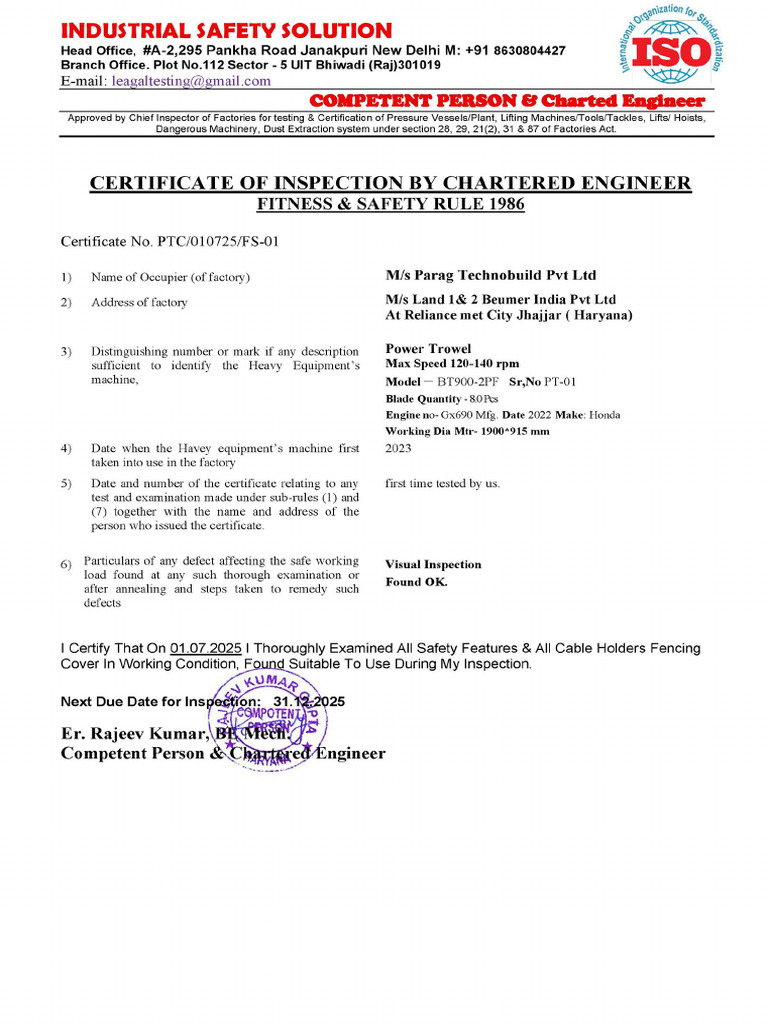 Parag Floor Machine | PDF