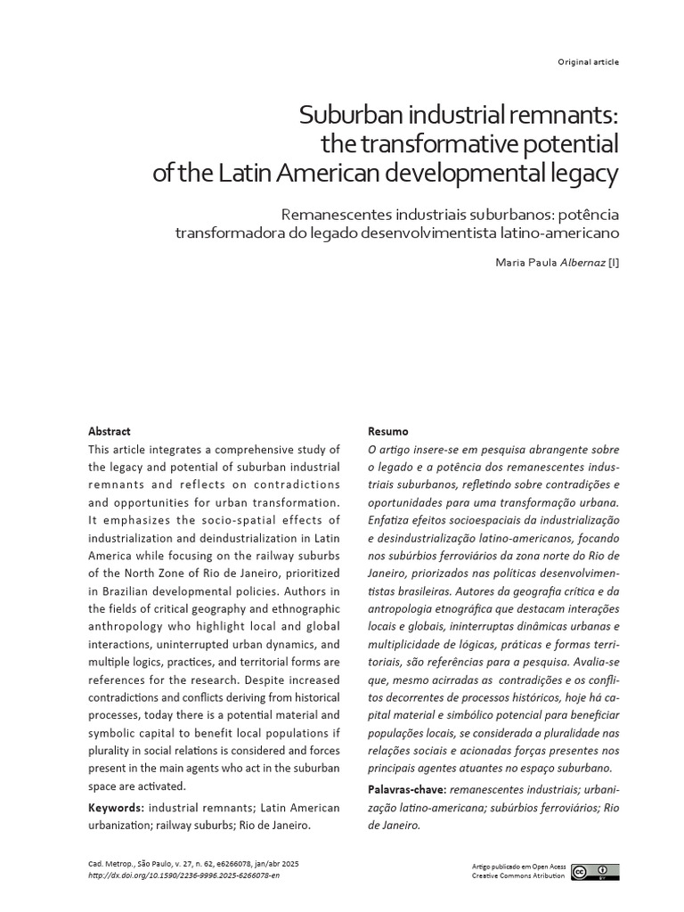 Transformative Potential of Industrial Remnants | PDF | Rio De Janeiro ...