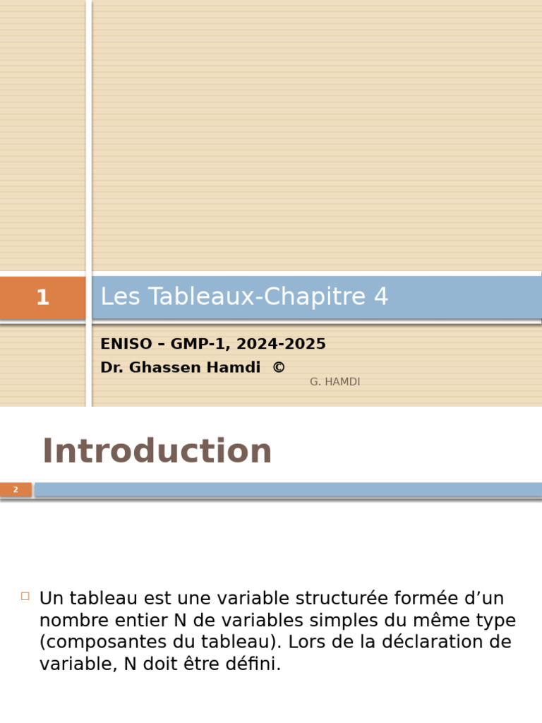 Les Tableaux | PDF | Programmation informatique | Informatique