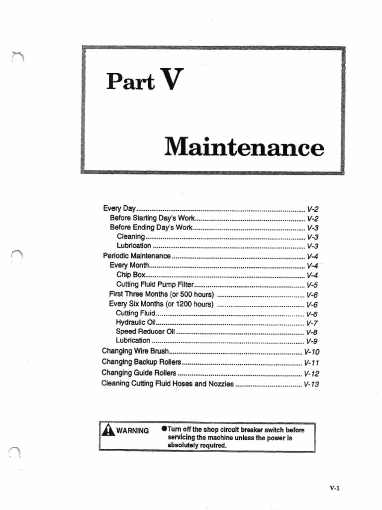 Amada Part V Maintenance Handbook | PDF