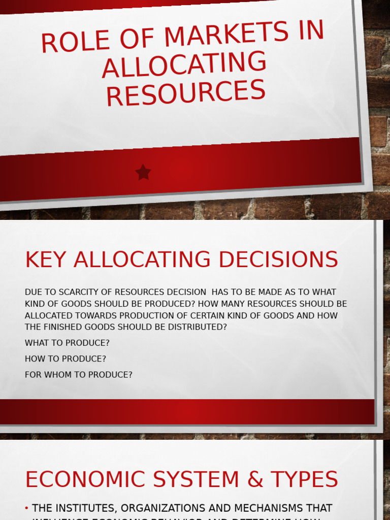 Markets and Resource Allocation Explained | PDF