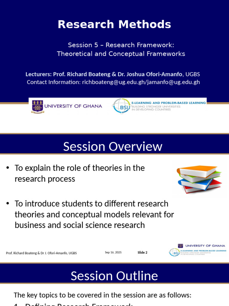 EMBA Res Methods - Sessions 5 2025 Research Theory Framework | PDF | Economics | Theory