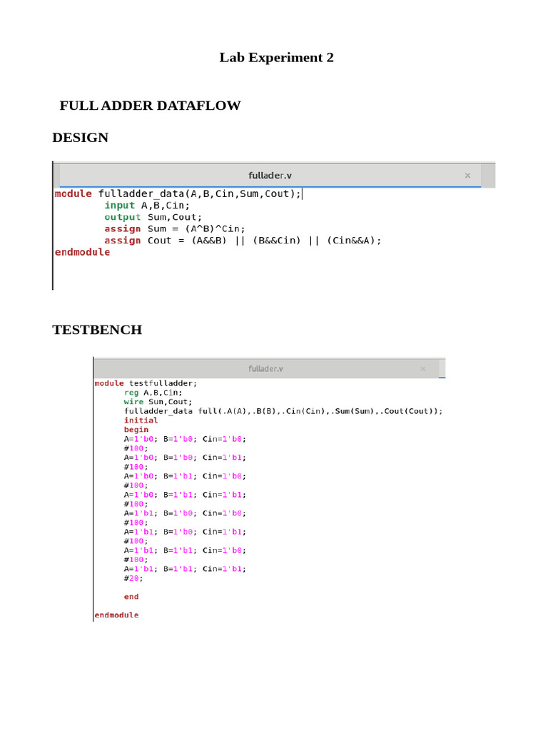 Vlsi Lab Experiment | PDF