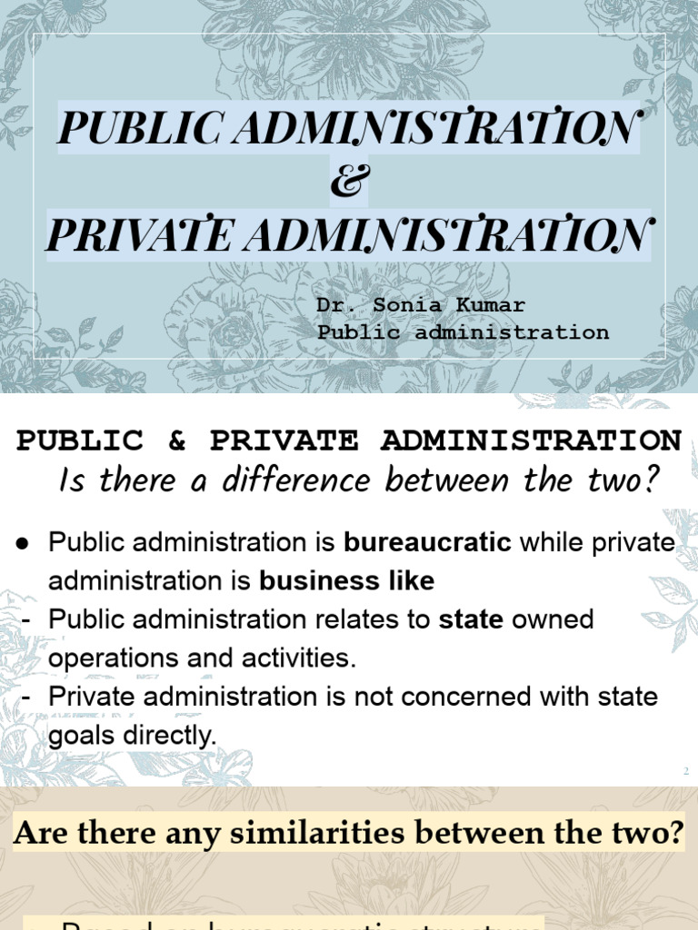 Public and Private Administration | PDF