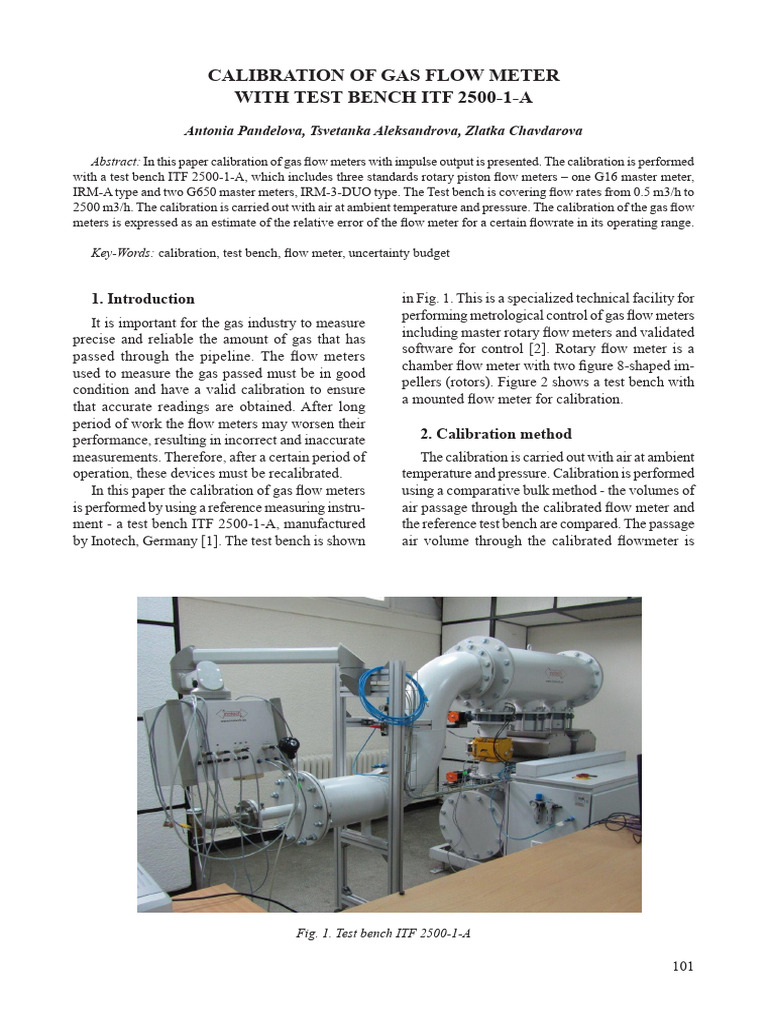 Gas Flow Meter Calibration Methods | PDF | Calibration | Flow Measurement