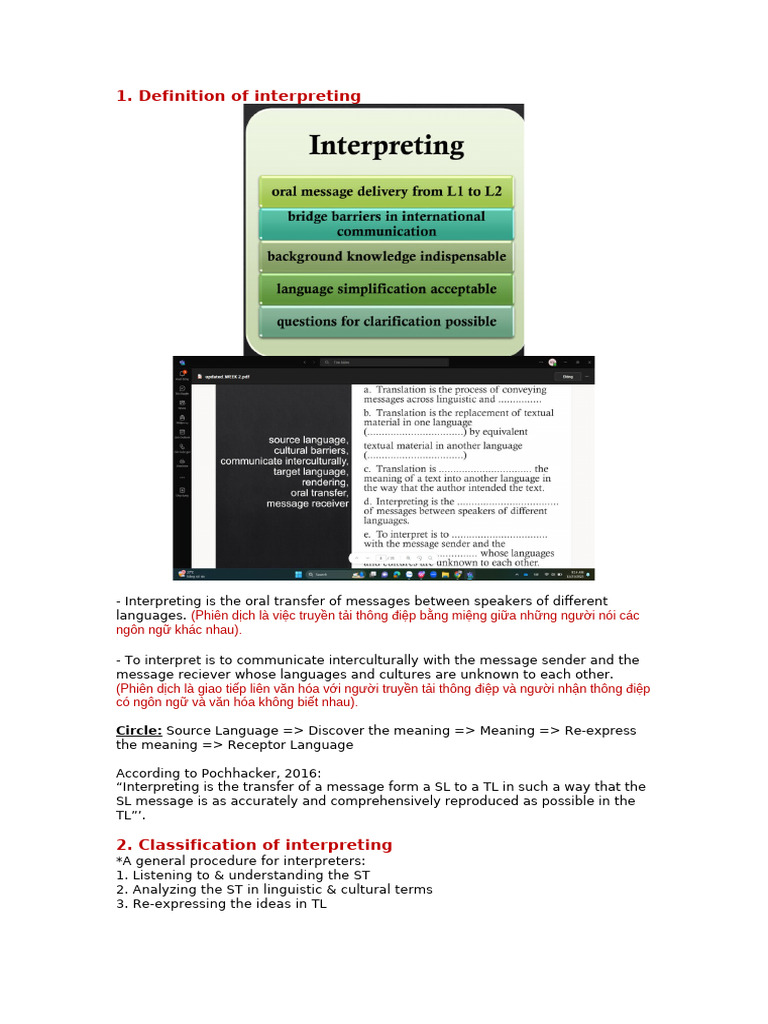 Definition of Interpreting | PDF