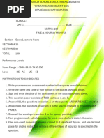 Grade 8 Mathematics Exam 2026 | PDF