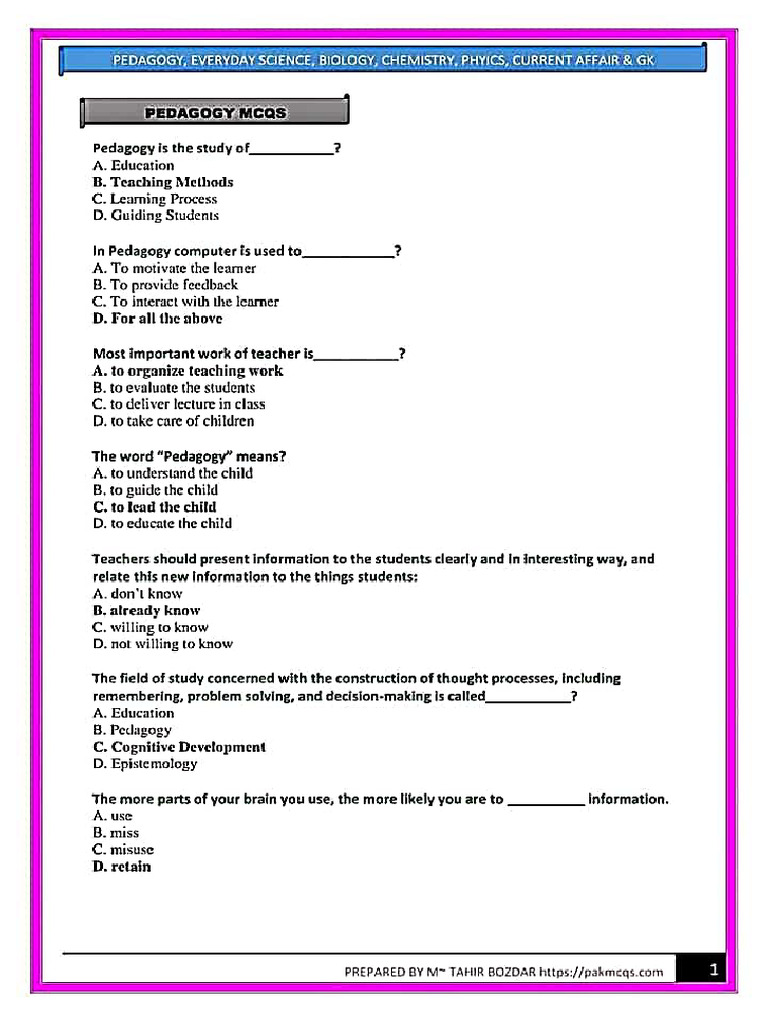 Pedagogy | PDF