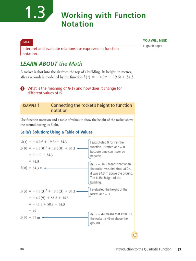 1.3 - Working With Function Notation | PDF | Function (Mathematics) | Variable (Mathematics)