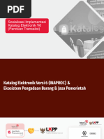 Panduan Praktis INAPROC Dan Katalog V6 Untuk PP - PPK Bendahara | PDF