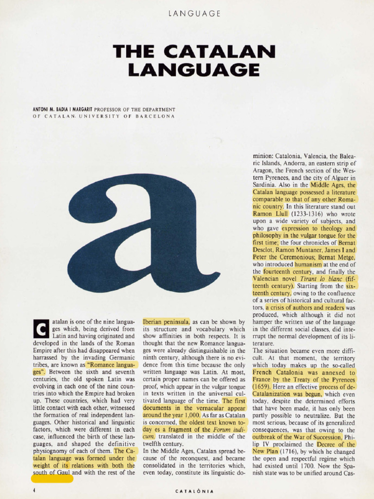History and Evolution of Catalan Language | PDF | Linguistics | Human ...