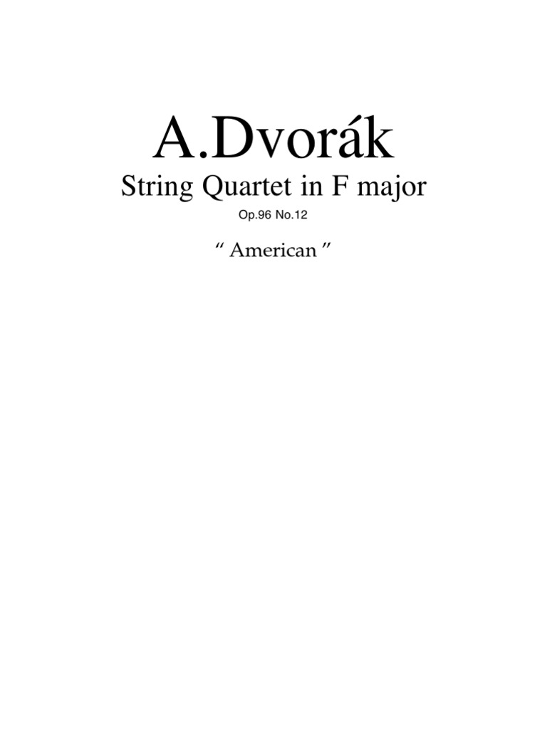 Dvorak American Quartet Cello | PDF | String Instruments | Musical ...